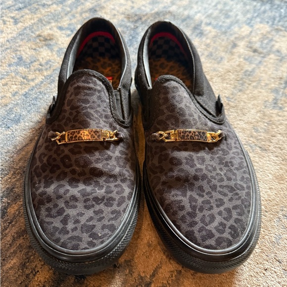 Vans | Shoes | Vans Black Leopard Print Slipon Sneakers | Poshmark
